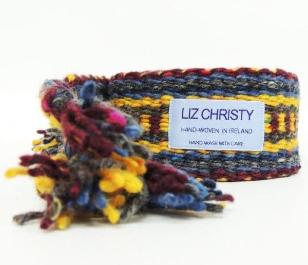 Irish Crios Belt Maroon-Yellow - Hand-Woven byLiz Christy