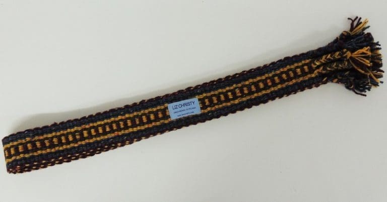 Irish Crios Belt Maroon-Yellow - Hand-Woven byLiz Christy