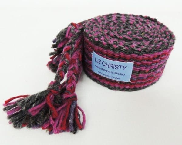 Irish Crios Belt Pink-Grey - Hand-Woven byLiz Christy